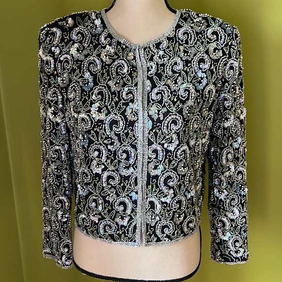 Laurence Kazar | Jackets & Coats | Vintage Laurence Kozar Sequin Beaded ...